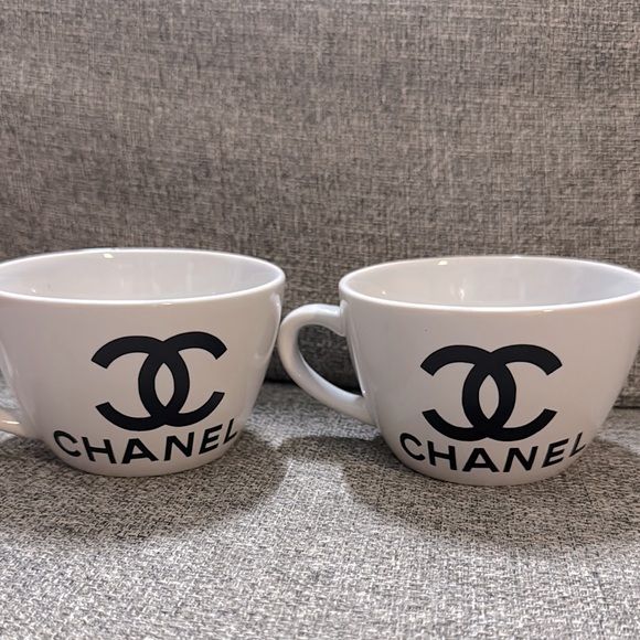 Mme_chic | Kitchen | Chanel Black And White Logo Mugs | Poshmark